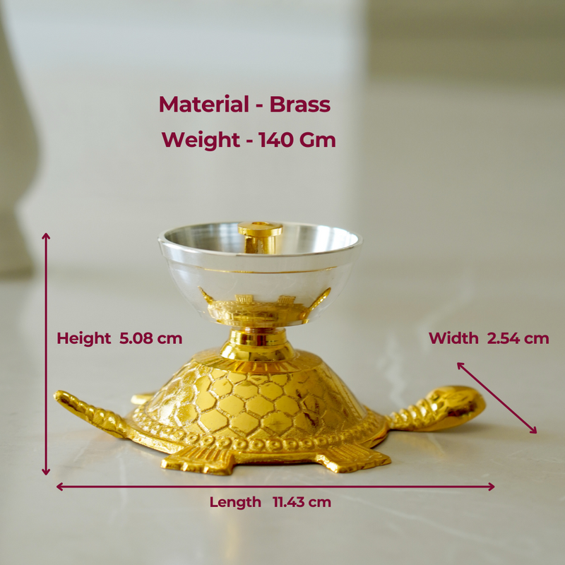 Brass Tortoise Oil Lamp - Unique Home Décor