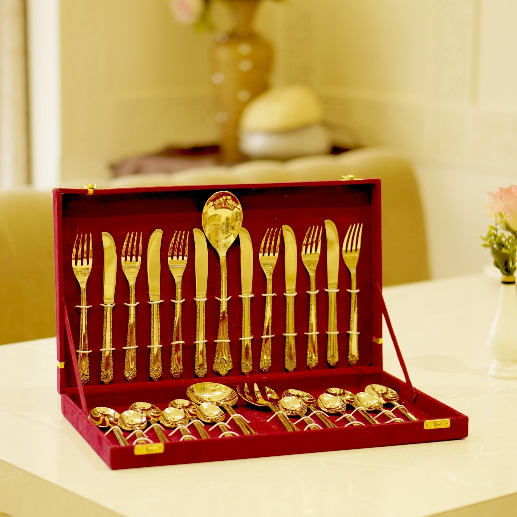Stylish Brass Cutlery Set