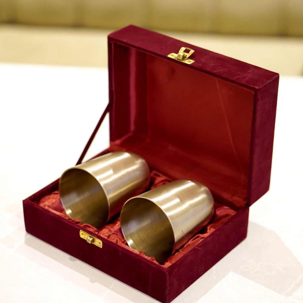 Bronze / Kansa Glasses with Velvet Box