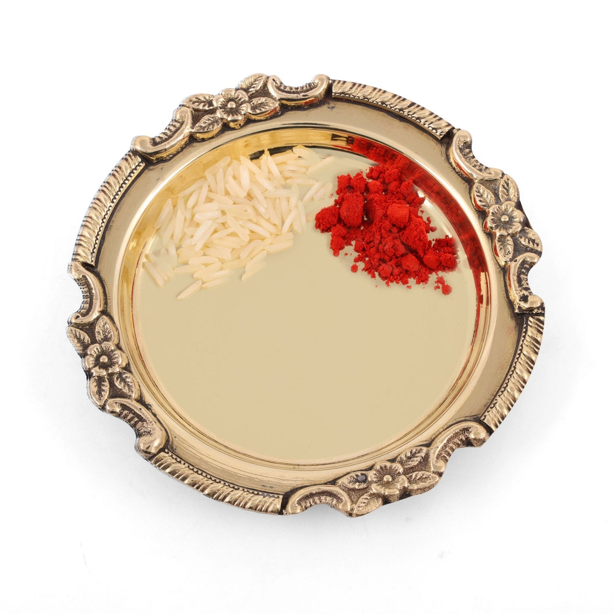 Brass Bhog Plate: Sacred Offering Essential – Brass Globe