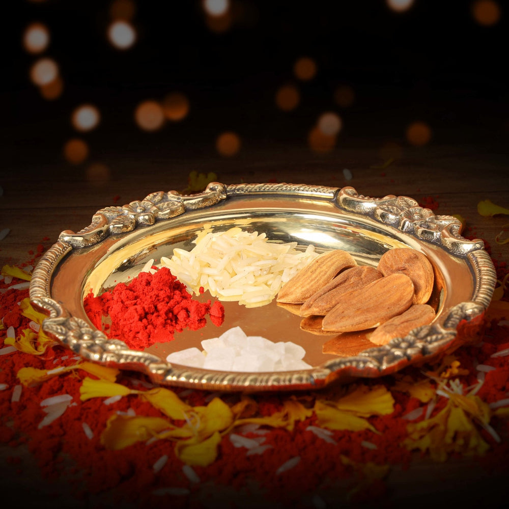 Brass Bhog Plate: Sacred Offering Essential