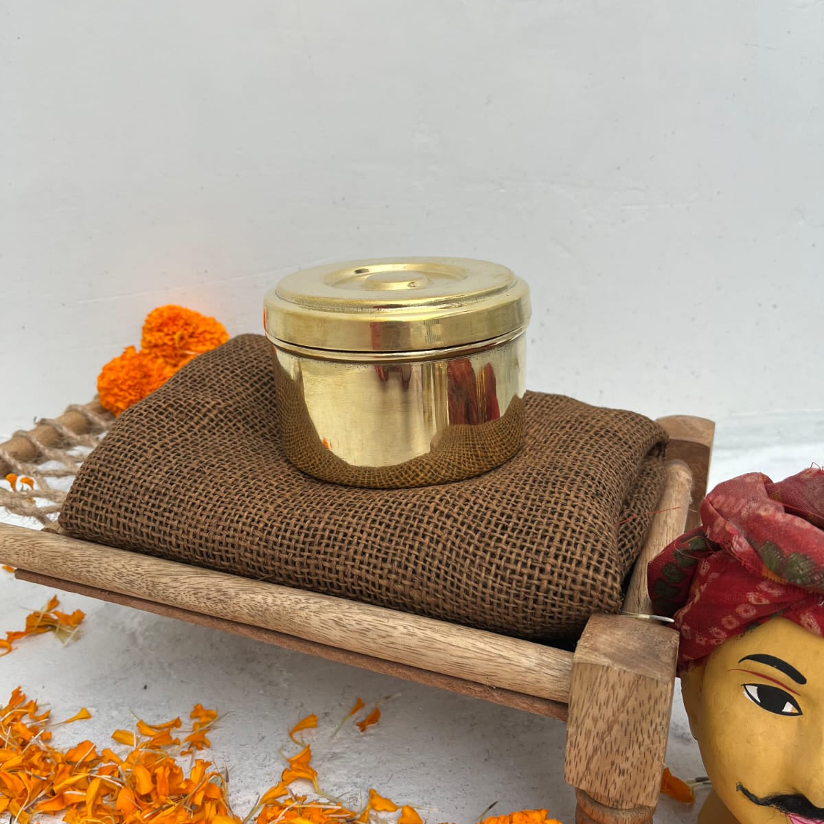 Brass Plain Dibbi / Small Dabba / Laddu Sweet Dabba / Katordaan / Box ...