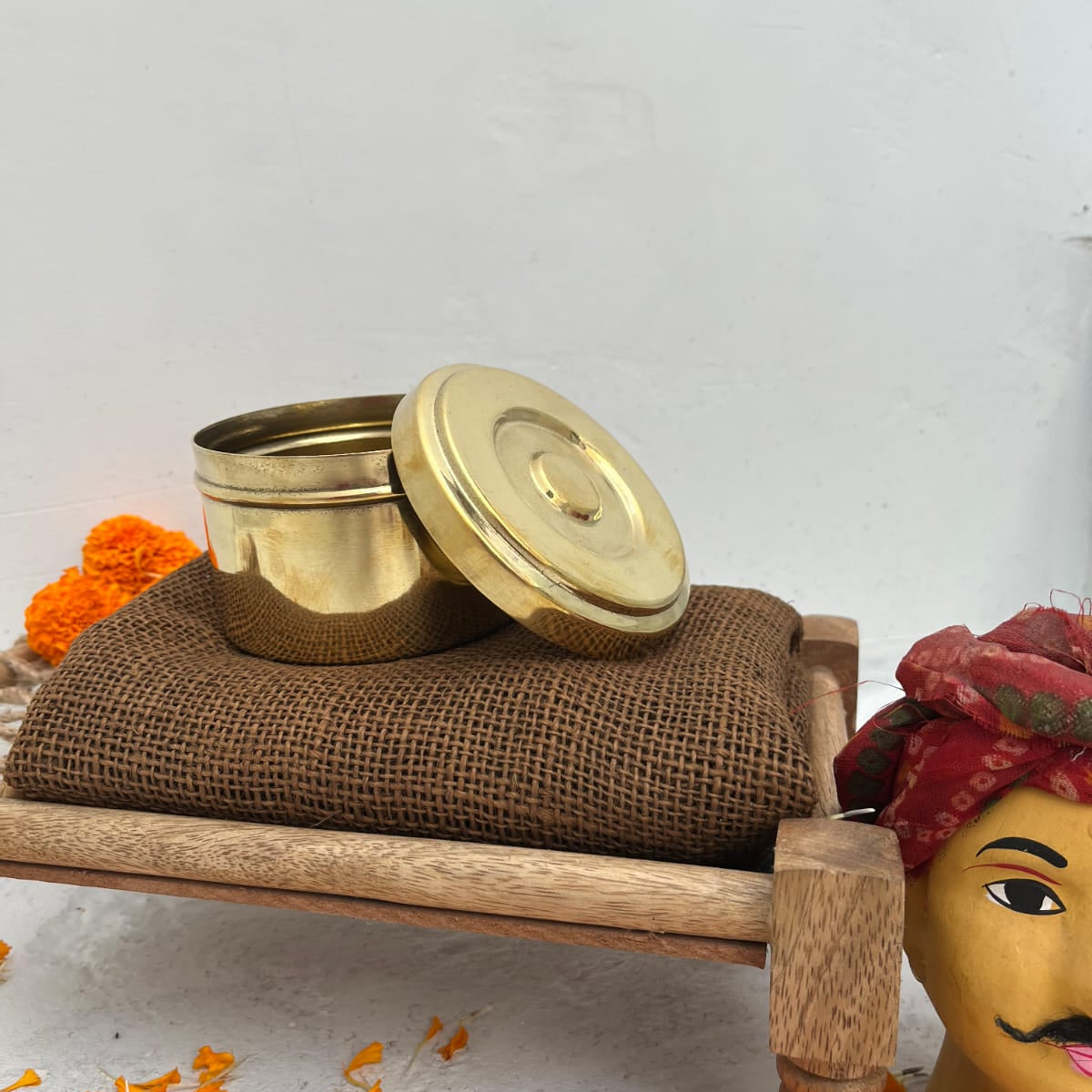 Brass Plain Dibbi / Small Dabba / Laddu Sweet Dabba / Katordaan / Box ...