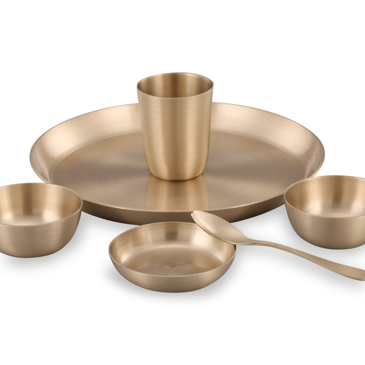 Matte Finish Bronze / Kansa Dinner Set – Pack of 6 – Brass Globe