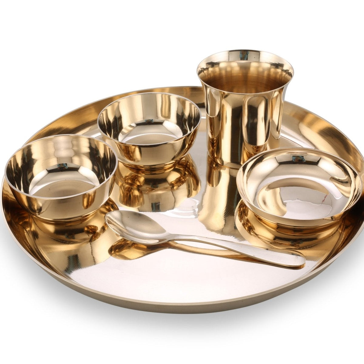 Best Bronze / Kansa Dinner Set Online in India | 6 Pcs Set – Brass Globe